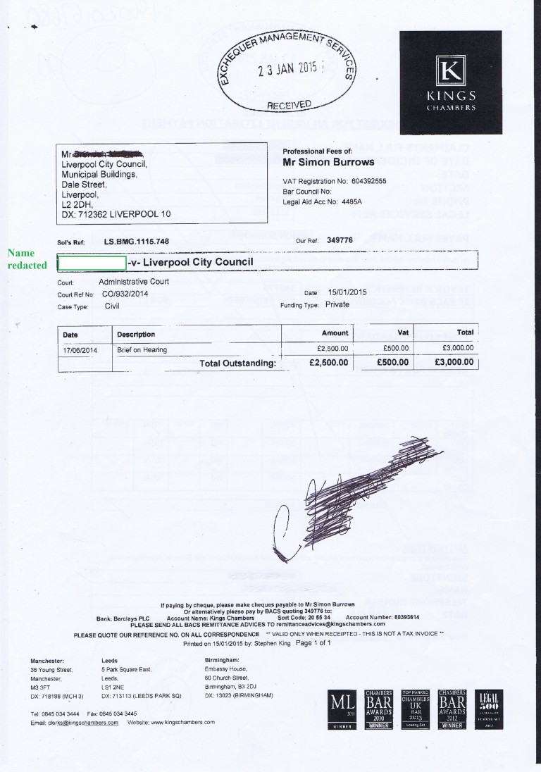 LCC Kings Chamber invoice 3 page 1 of 2 | A blog about Wirral Council ...